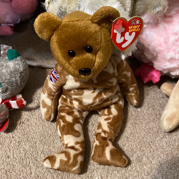 Ty | Toys | Ty Beanie Babies Baby Hero Uk Teddy Bear Camouflage Rare ...